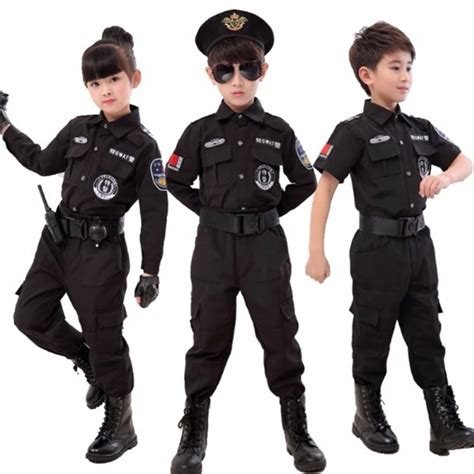 소년 소녀 경찰 의상 어린이 코스프레 육군 경찰 유니폼 의류 세트 전투 공연 유니폼 Aliexpress