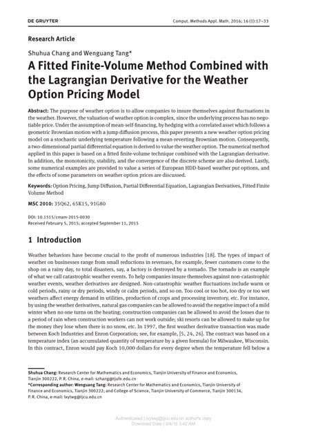 Pdf A Fitted Finite Volume Method Combined With The Lagrangian