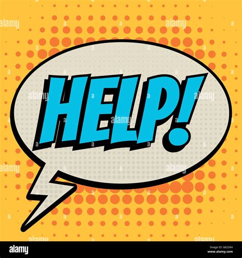 Help comic book bubble text retro style Stock Vector Image & Art - Alamy