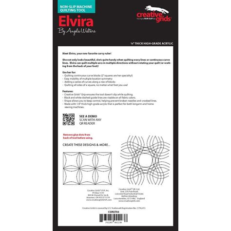 Elvira Machine Quilting Tool Creative Grids