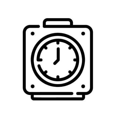 Clock Line Icon White Background 54005189 Vector Art At Vecteezy