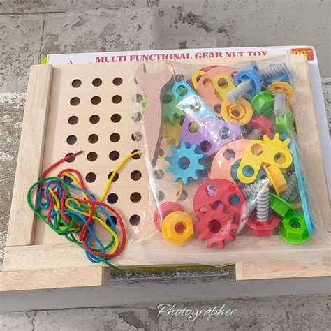 Wooden Multi Functional Gear Nut Toy Universal Wooden Toys