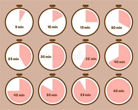 Set Of Timers With Time Intervals Stock Vector Illustration Of Time