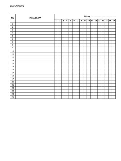Absensi Siswa Pdf