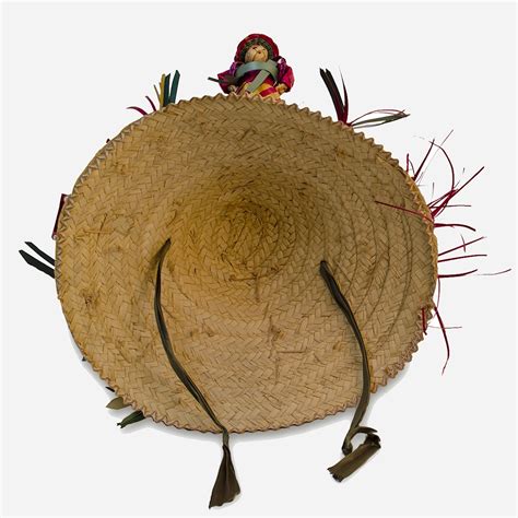 Large Indigenous Ceremonial Hat A Full Story In Straw