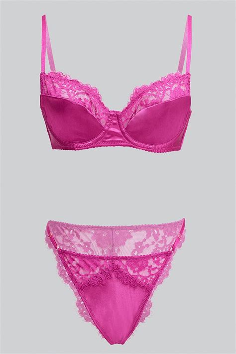 Pink Lace Lingerie Set Ally Fashion