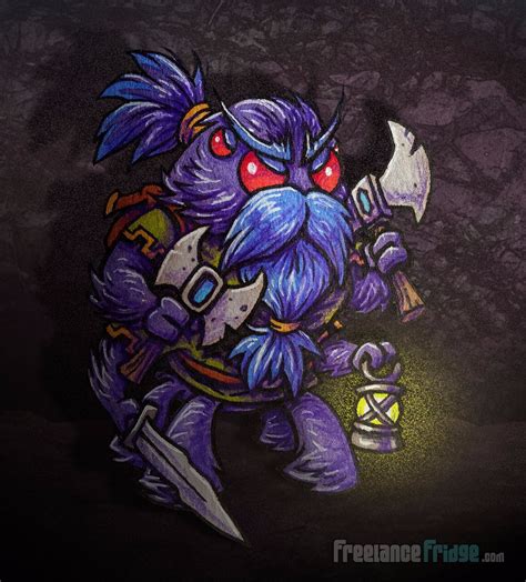 Spider Dwarf Character Design Freelance Fridge Illustration