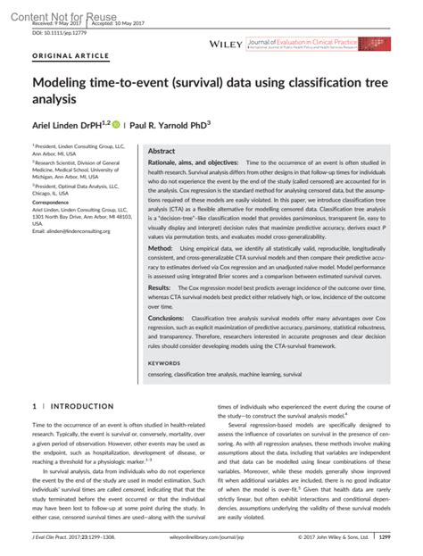 Modeling Time‐to‐event Survival Data Using Journal Of Evaluation