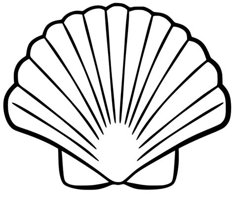 Easy Scallop Shell Coloring Pages