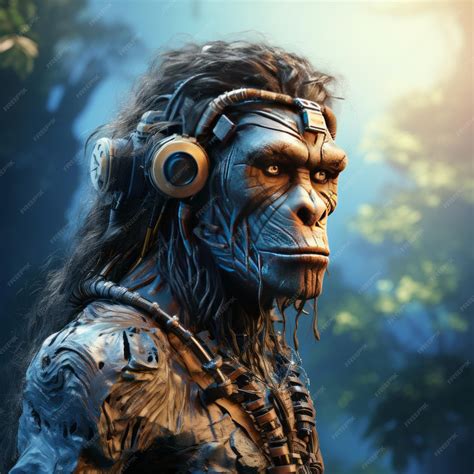 Premium Ai Image The Evolutionary Journey Robotic Australopithecus
