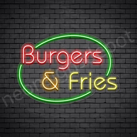 Burger And Fries Neon Sign Neon Signs Depot