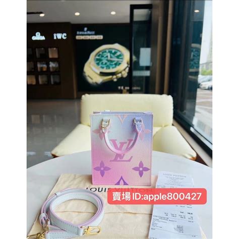 二手免運 路易威登 Lv Petit Sac Plat Tote漸變色迷你托特包琴譜包斜背包手提包m81341 蝦皮購物
