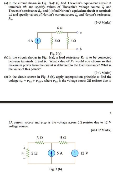 Solved A In The Circuit Shown In Fig 3a Find Thevenins Equivalent
