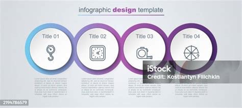 세트 라인 핸드 스케일 스프링 기계 시계 룰렛 구성 및 조각의 원 비즈니스 인포 그래픽 템플릿 벡터 개념에 대한 스톡 벡터 아트 및 기타 이미지 Istock