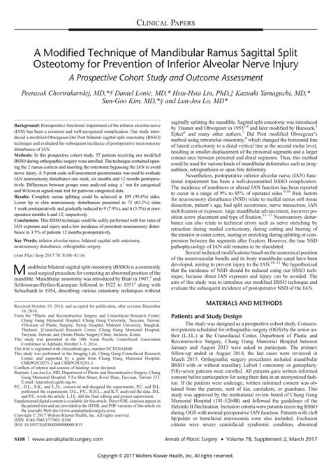 Pdf A Modified Technique Of Mandibular Ramus Sagittal Split Osteotomy