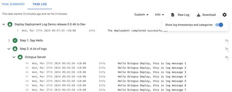 Task Log UI Improvements Octopus Deploy