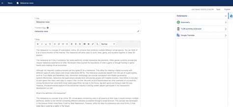 build and deploy sidebar extensions in the cms content editor