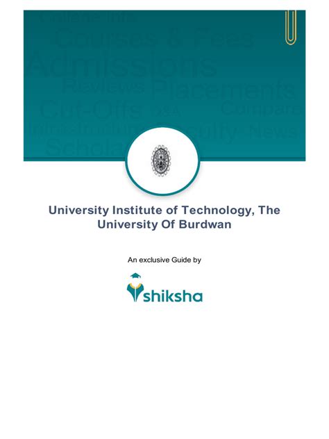 University Institute Of Technology The University Of Burdwan Pdf Career And Growth