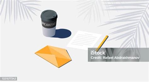 연필로 된 편지 등분 성 벡터 그림입니다 3d 문자 아이콘 메일 메시지입니다 커피 종이 컵 0명에 대한 스톡 벡터 아트 및 기타 이미지 Istock