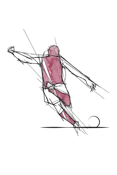 Printable Poster World Cup Art Football Sketch Soccer Player Sketch