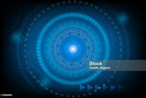 디지털 기술 배너 파란색 배경 개념입니다 추상적인 기술 배경 하이테크 통신 개념 미래 지향적인 디지털 혁신 배경 0명에 대한 스톡 벡터 아트 및 기타 이미지 Istock