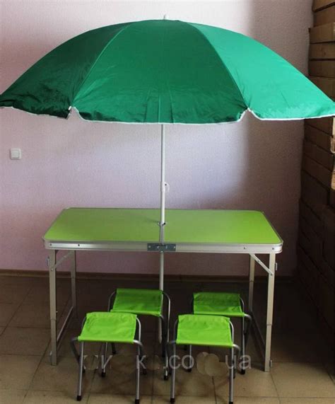 Усиленный стол для пикника ЗОНТИК класичний посилений для пікніку