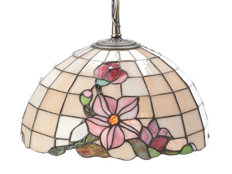 Dale Tiffany Slag Glass Floral Lamp Shade With Other Pendant Lamp And