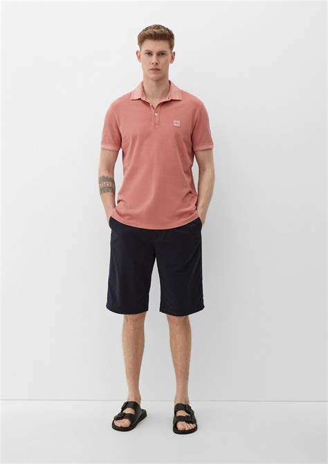 Poloshirt Mit Logo Patch Papaya Soliver