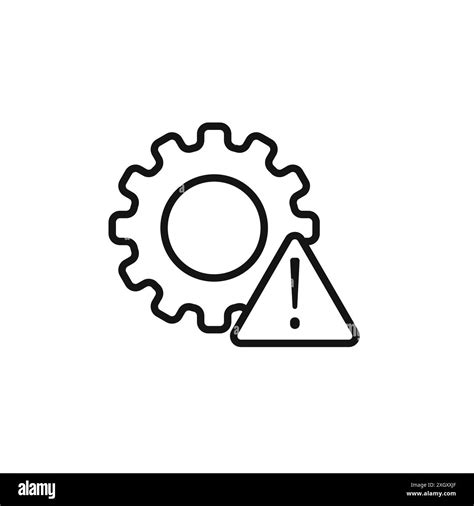 Technical Warning Icon Logo Sign Vector Outline In Black And White
