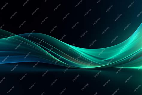 Premium Photo Dark Green Wave Lines In Silhouette With Blue