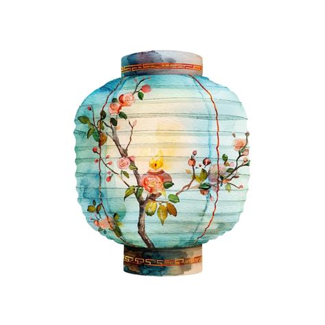 Ilustração Vetorial De Lanterna Chinesa Em Estilo Aquarela Vetor Premium