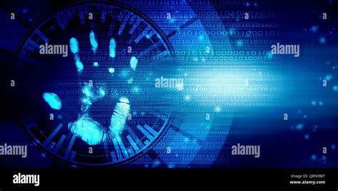 2d Illustration Fingerprint Scanning Technology Concept Stock Photo Alamy