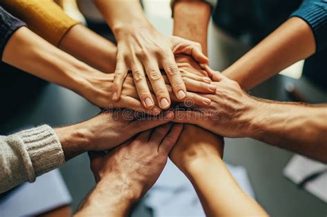 hands united in purpose strength and teamwork symbolizing unity
