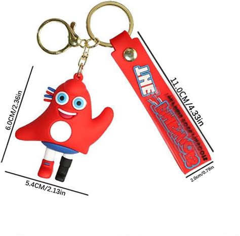 2 Pcs Olympic Mascot Keychains 2024 Mascot Key Chain 2024 Olympic