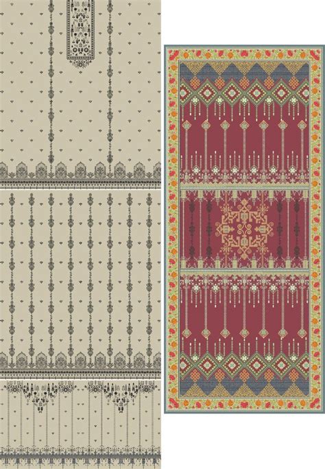 Red And Beige Rug With Unique Patterns