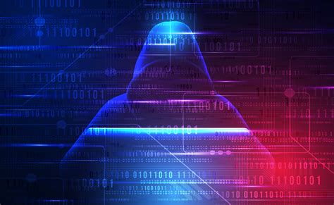 Hacker Data Security Technology Blue Background Data Secure Theft Crime Hack Digital Tech