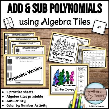 Adding Subtracting Polynomials Using Algebra Tiles Winter CBN Activity