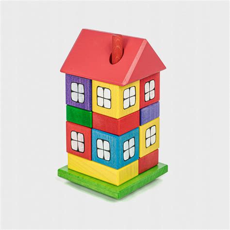 Domek z kolorowych klocków układanka edukacyjna Allegro pl