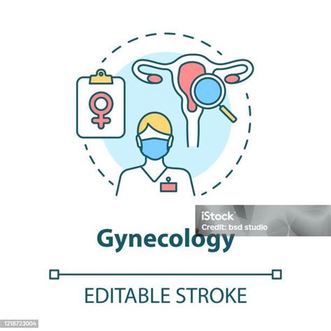 부인과 개념 아이콘입니다 여성 헬스케어 아이디어 얇은 라인 그림 부인과 의사 의사 여성 생식 기관 불임 벡터 절연 윤곽선 도면 편집 가능한 스트로크 0명에 대한 스톡 벡터