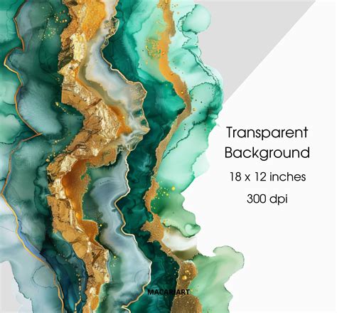 Green Agate Borders Clipart Watercolor Agate Slice Geode Clipart Gold