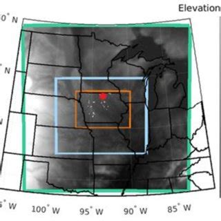 Terrain Elevation And Domains Used In The Wrf Simulation D D And