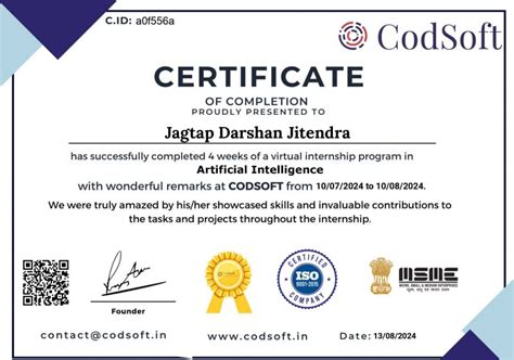 darshan jagtap on linkedin ai internship codsoft machinelearning