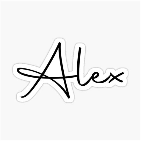 Alex Cursive Name Label Sticker For Sale By Nafilnafiz Redbubble