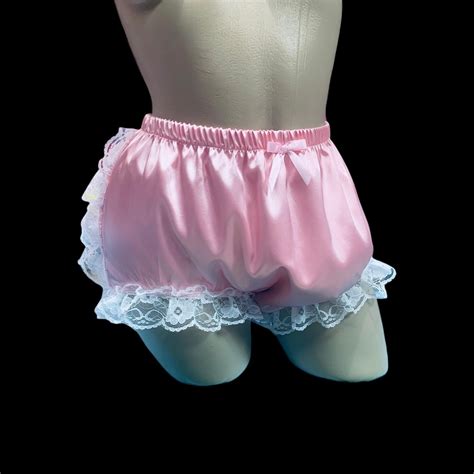 Double Satin Rumba Adult Sissy Custom Madehandmade Sissy Ruffle Panties