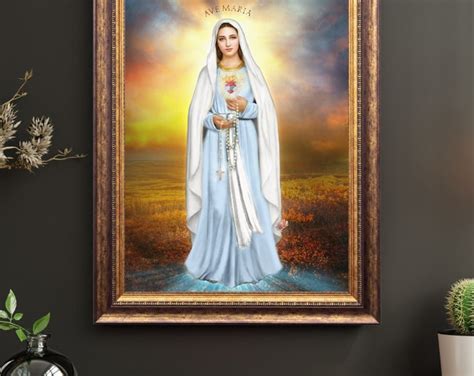 Our Lady Of The Rosary Immaculate Heart Of Mary Catholic Art 8x10