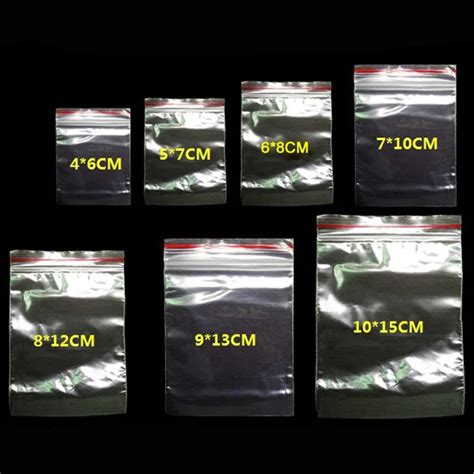 100pcspack Jewelry Ziplock Zip Zipped Lock Reclosable Plastic Poly