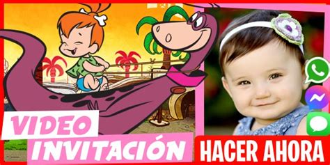 Invitación Digital Cumpleaños Sorpresa Pebbles Picapiedra GRATIS
