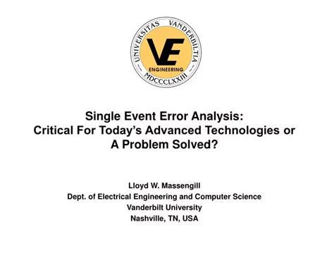 Ppt Single Event Error Analysis Critical For Todays Advanced