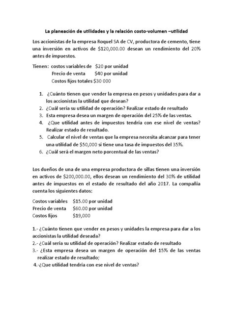 2 la planeación de utilidades y la relación costo pdf