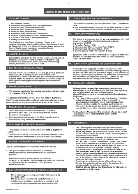 2024 Jce Final Timetable Botswana Examinations Council